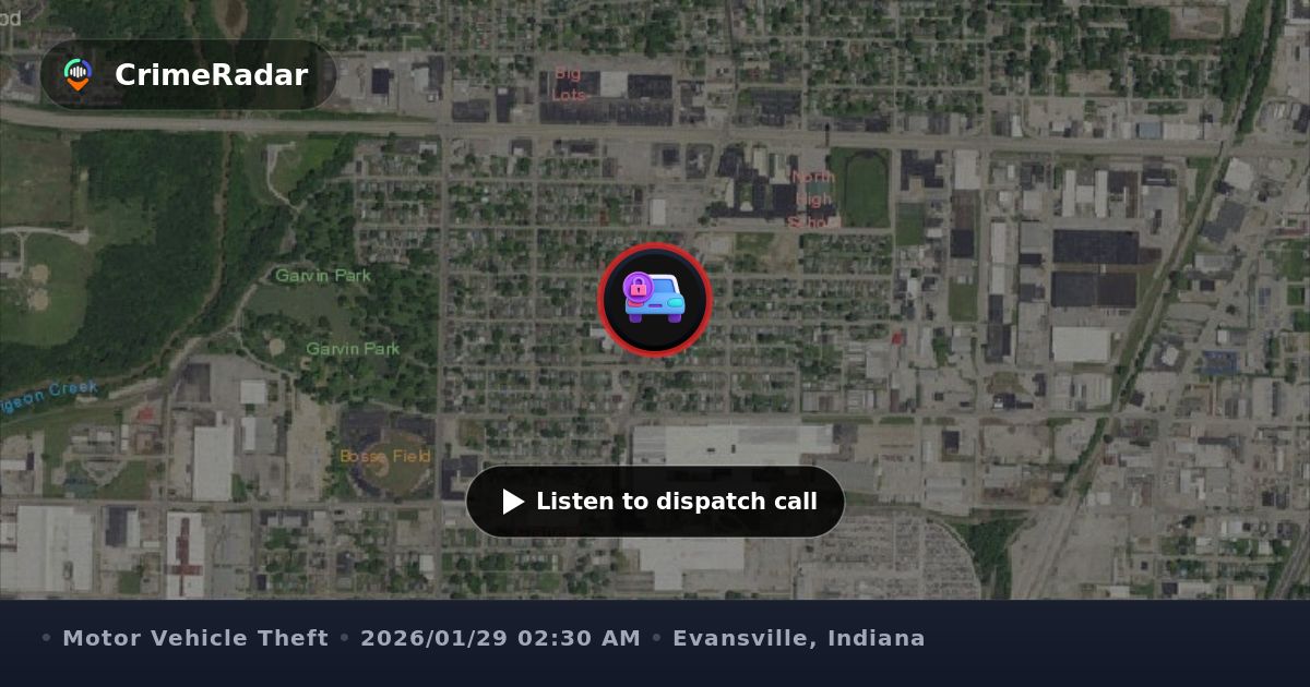 Possible vehicle theft reported near Eichel Avenue, Evansville IN ...