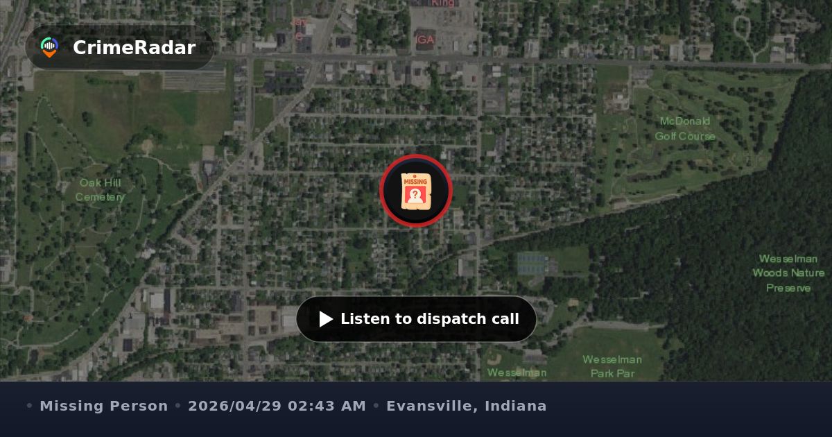 Missing teenager last seen near Franklin Street, Evansville IN | CrimeRadar