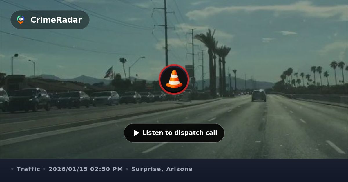 Traffic accident near El Mirage and Bell Road, Surprise AZ | CrimeRadar