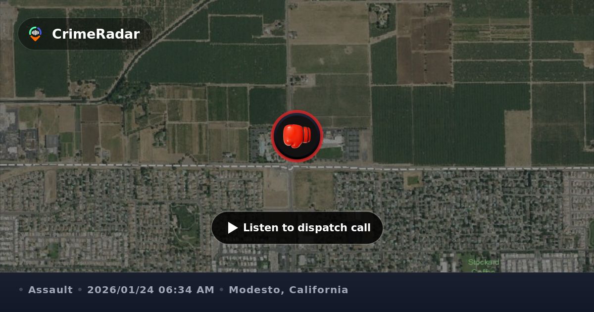 Apparent assault at apartment complex on Coffee Rd, Modesto CA | CrimeRadar