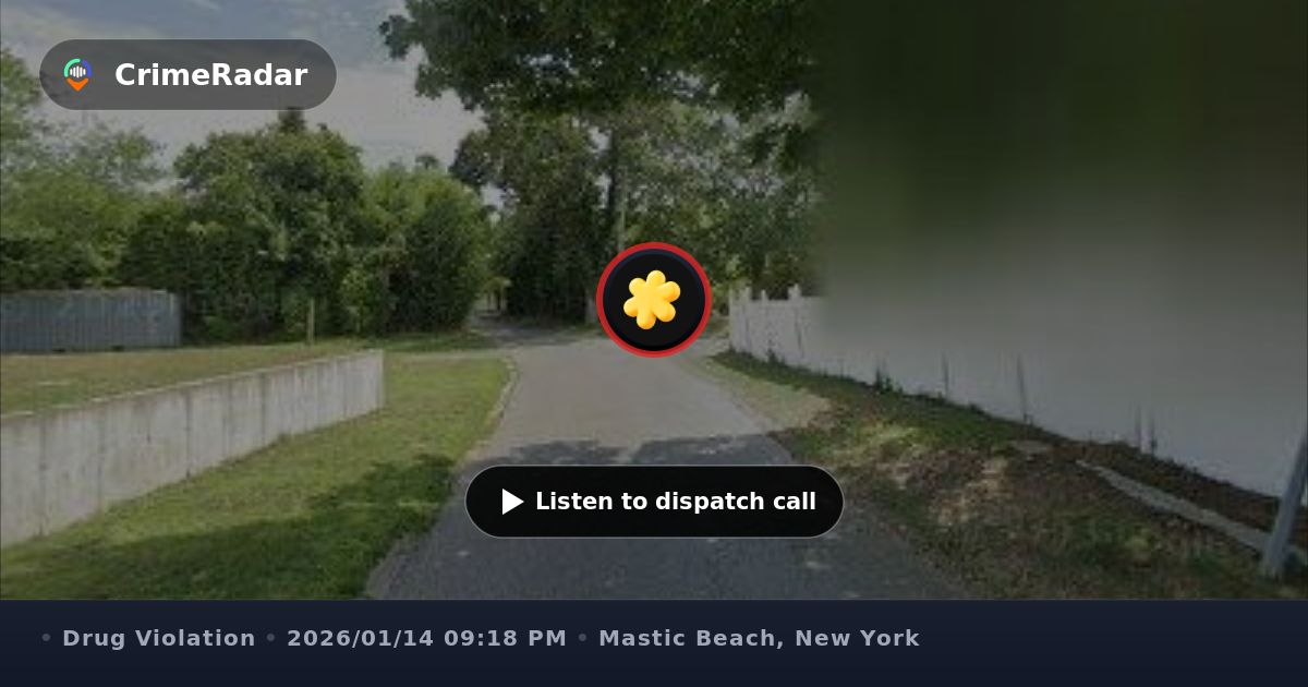 Possible overdose near Holiday Park Drive, Mastic Beach NY | CrimeRadar