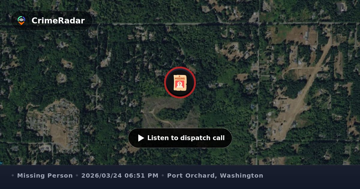 Missing woman found in woods off Bobcat Lane, Port Orchard WA | CrimeRadar
