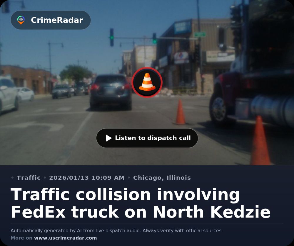 Traffic collision involving FedEx truck on North Kedzie, Chicago IL ...