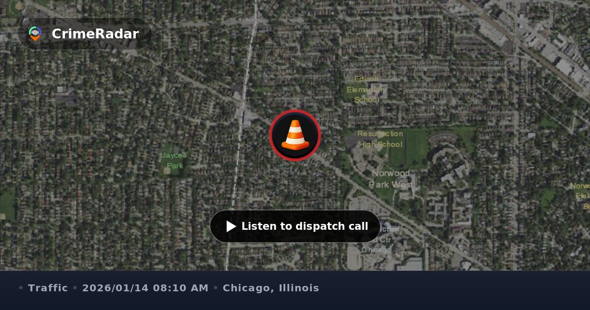 Vehicle blocks eastbound lanes near West Higgins, Chicago IL | CrimeRadar