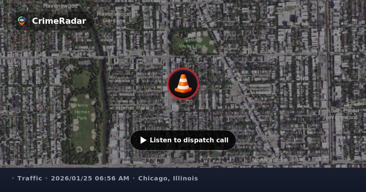 Traffic lights flashing at Campbell and Irving Park, Chicago IL ...