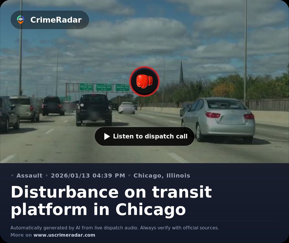 Disturbance on transit platform in Chicago, Chicago IL | CrimeRadar