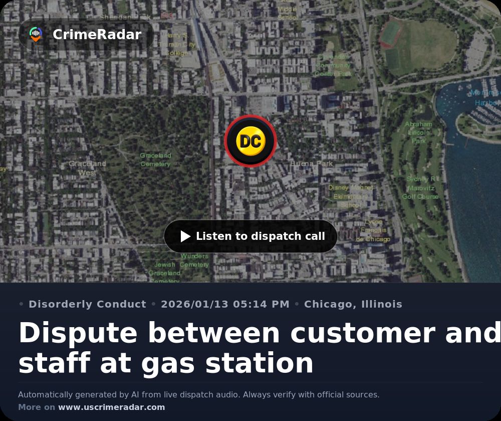 Dispute between customer and staff at gas station, Chicago IL | CrimeRadar