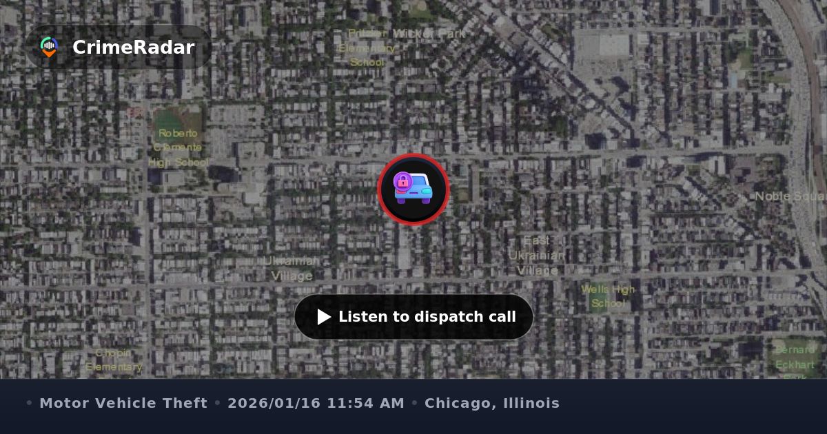 Vehicle theft reported near North Winchester Ave, Chicago IL | CrimeRadar