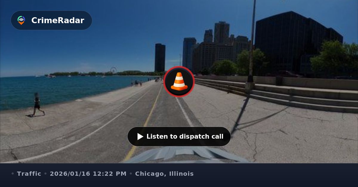 Unoccupied car crash blocks traffic on Lake Shore Dr, Chicago IL ...