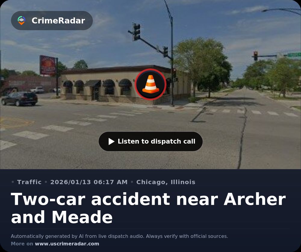 Two-car accident near Archer and Meade, Chicago IL | CrimeRadar