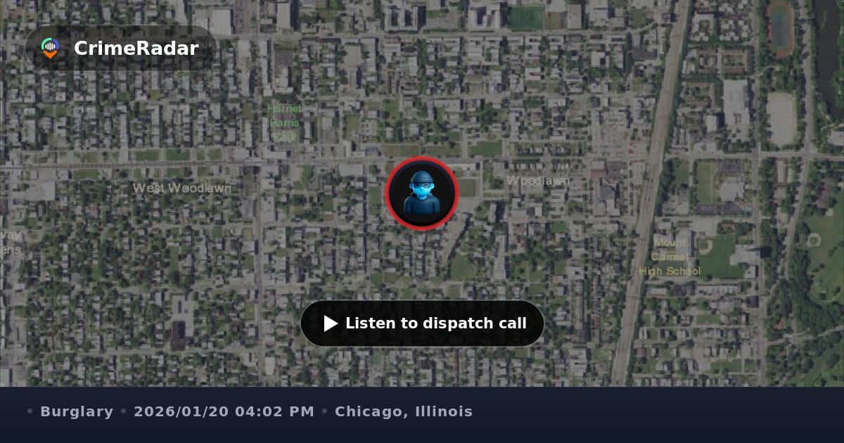 Burglary alarm sounds near South Ingleside Ave, Chicago IL | CrimeRadar