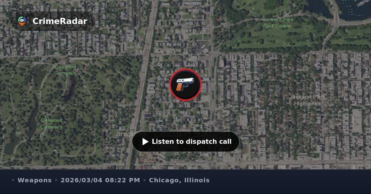 Foot pursuit of armed suspect near 69th and Stony, Chicago IL | CrimeRadar