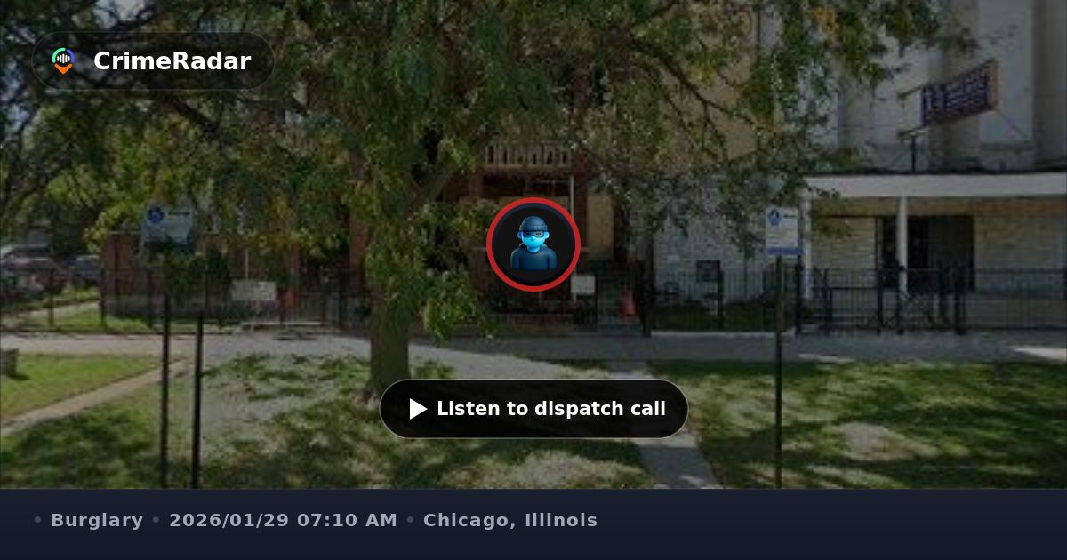 Burglar alarm reported near South Independence Blvd, Chicago IL ...