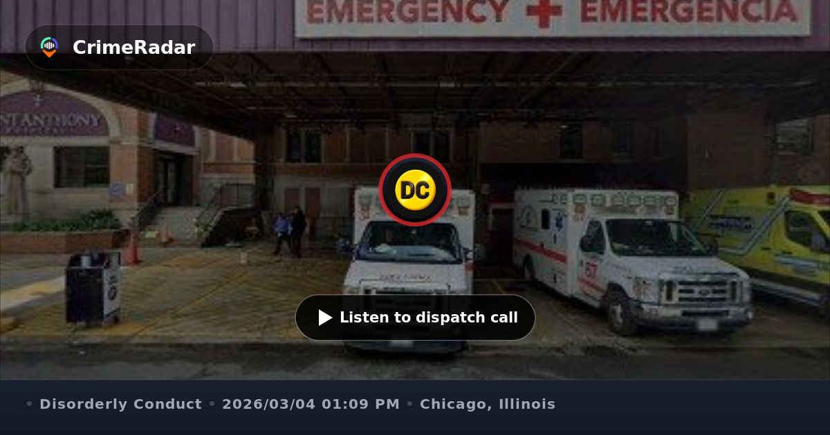 Man refuses to leave hospital emergency room, Chicago IL | CrimeRadar