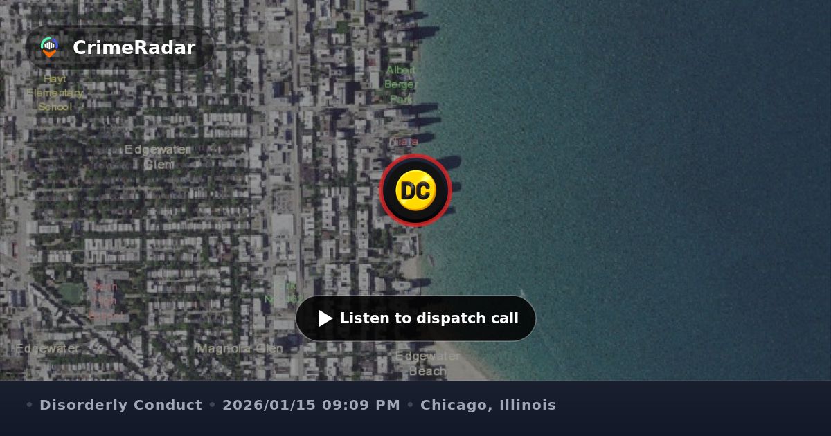 Officers respond to noise complaint near Sheridan Rd, Chicago IL ...