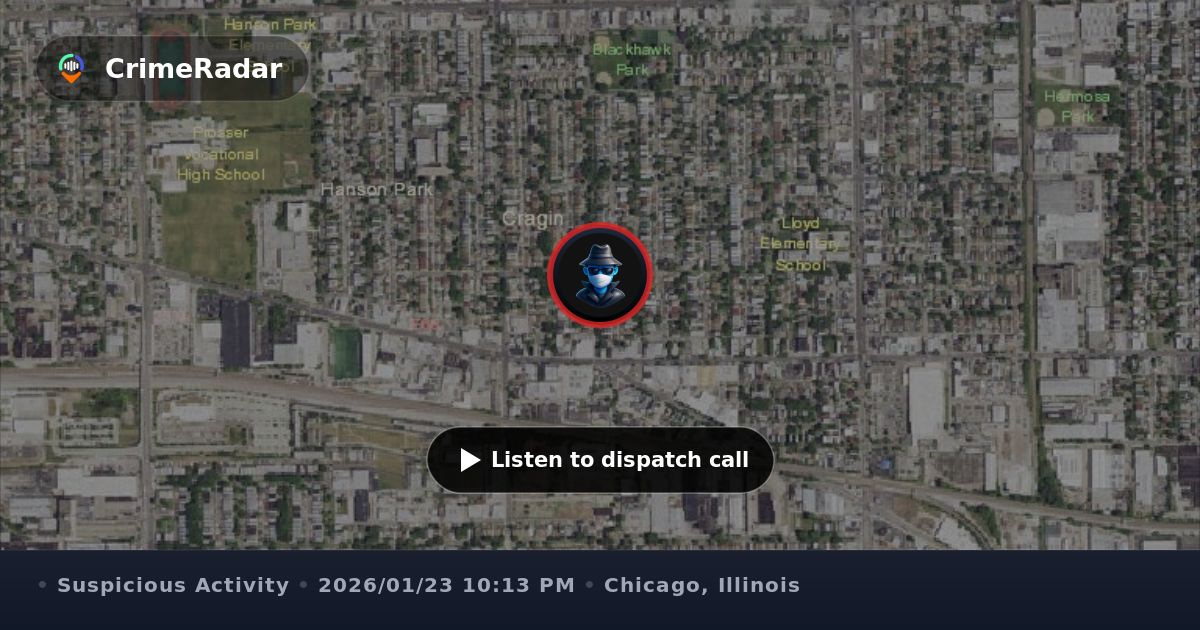 Apparent suspicious vehicle activity near North Latrobe Ave, Chicago IL ...