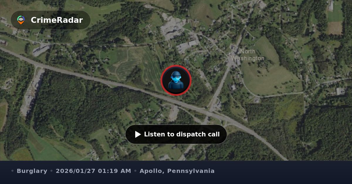 Possible break-in alarm near Kiski Park Dr, Apollo PA | CrimeRadar