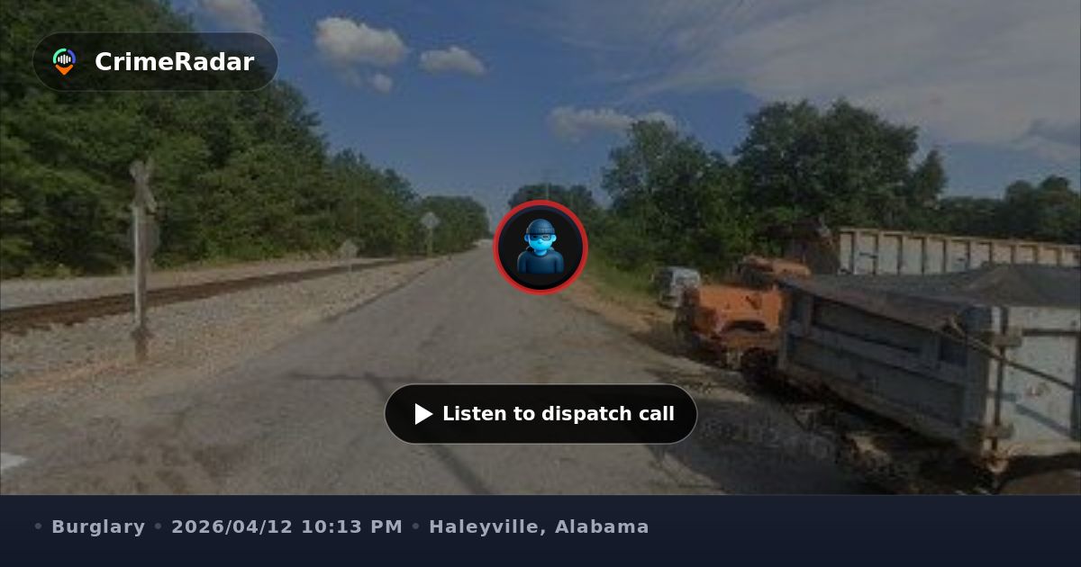 Suspect on foot after possible area break-ins, Haleyville AL | CrimeRadar