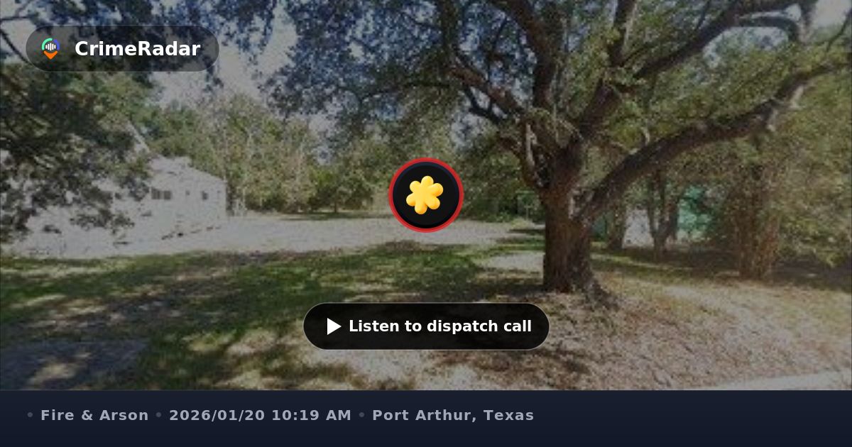 Tree fire caused by downed power line near 10th Ave, Port Arthur TX ...