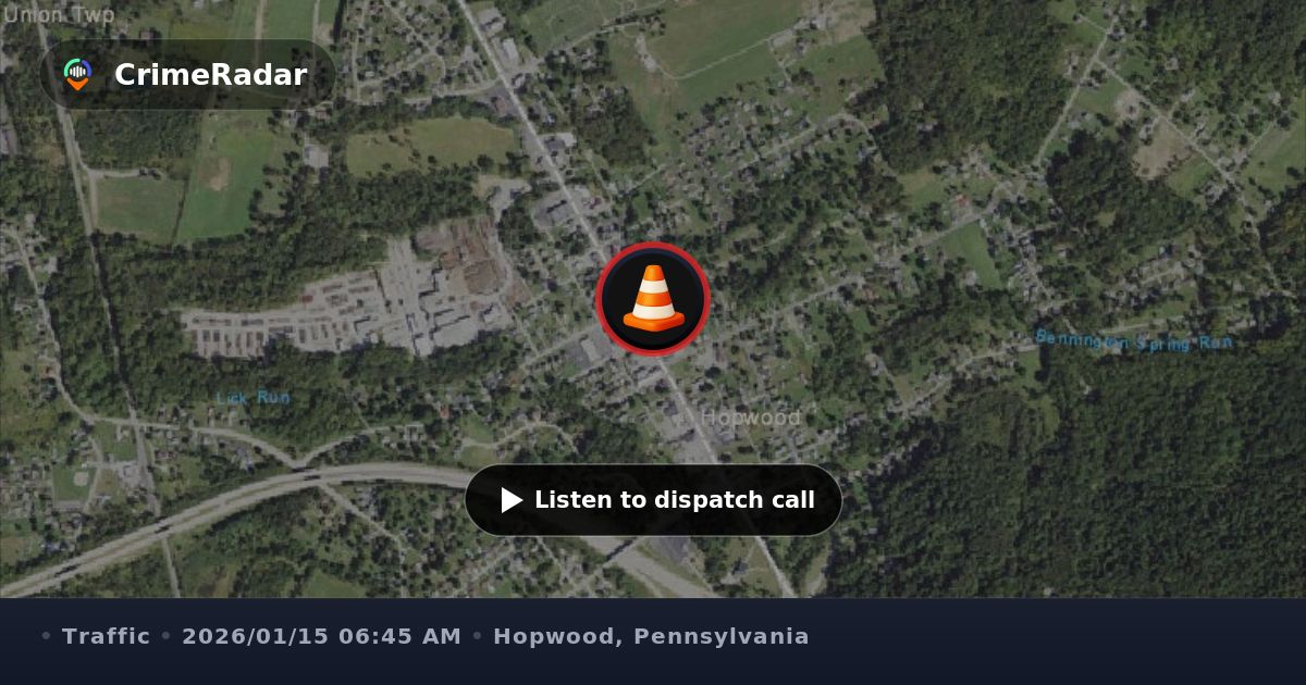 Crash alert near National Pike prompts response, Hopwood PA | CrimeRadar