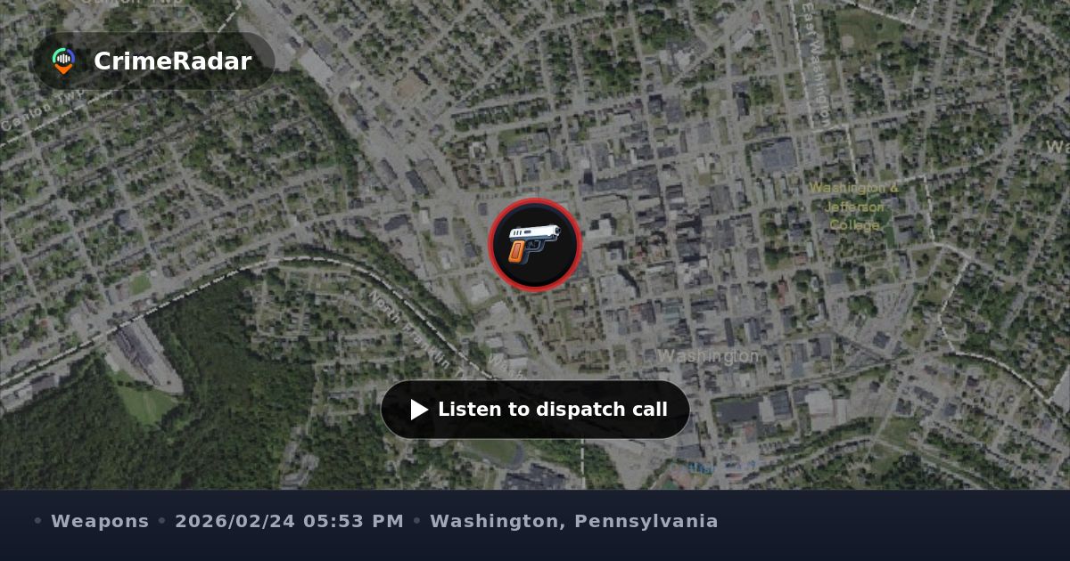 Report of two gunshots near Crumrine Tower, Washington PA | CrimeRadar