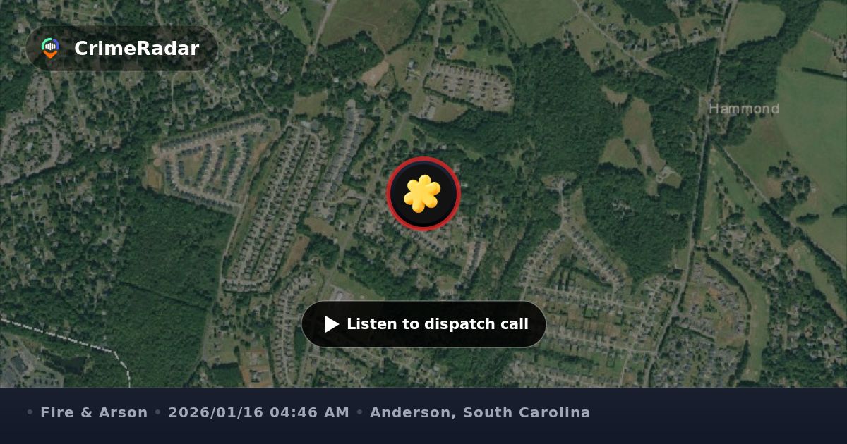 Carbon monoxide alarm near Savannah Dr, Anderson SC | CrimeRadar