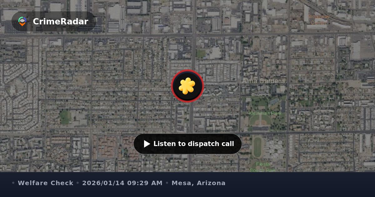 Officers check welfare near Longmore in Mesa, Mesa AZ | CrimeRadar
