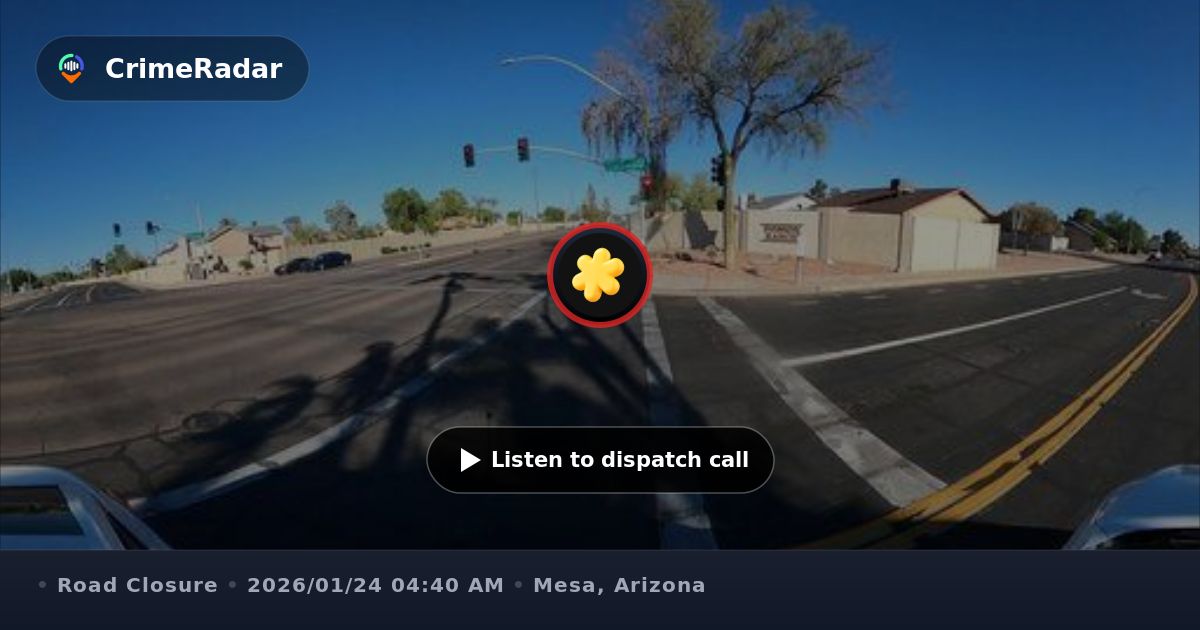 Traffic blocked near Longmore and Baseline for fire, Mesa AZ | CrimeRadar