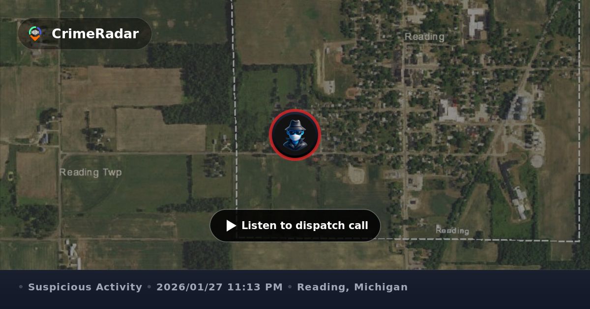 Deputies check vehicle without license plate on Elm St, Reading MI ...