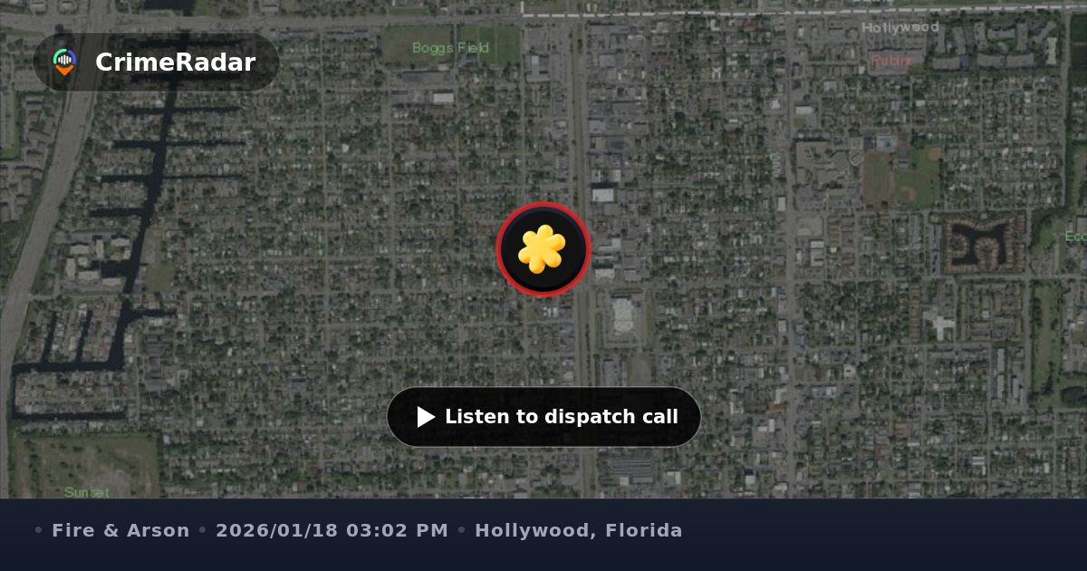 Fire alarm and elevator issue near Garfield St, Hollywood FL | CrimeRadar