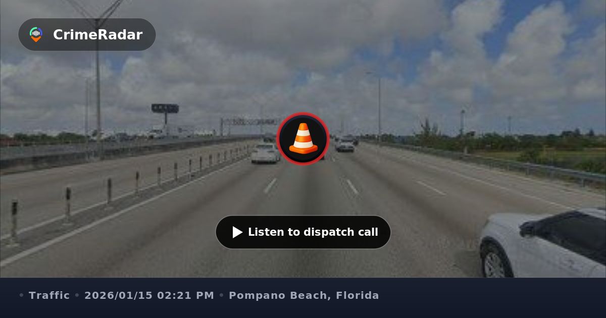 Traffic accident involving two vehicles on I-95, Pompano Beach FL ...