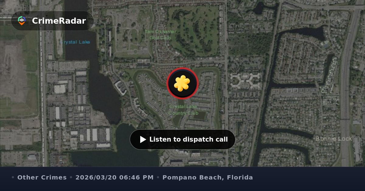 Caller reports children fishing at marina pond, Pompano Beach FL ...