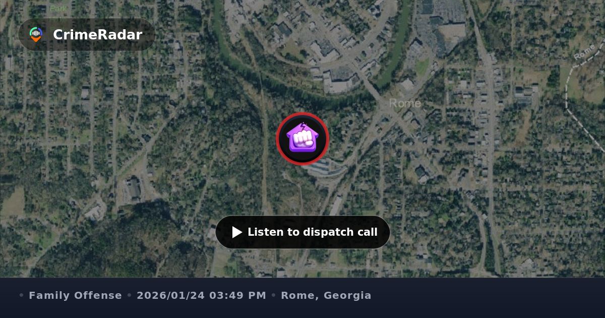 Apparent domestic dispute near East Thirteenth Street, Rome GA | CrimeRadar
