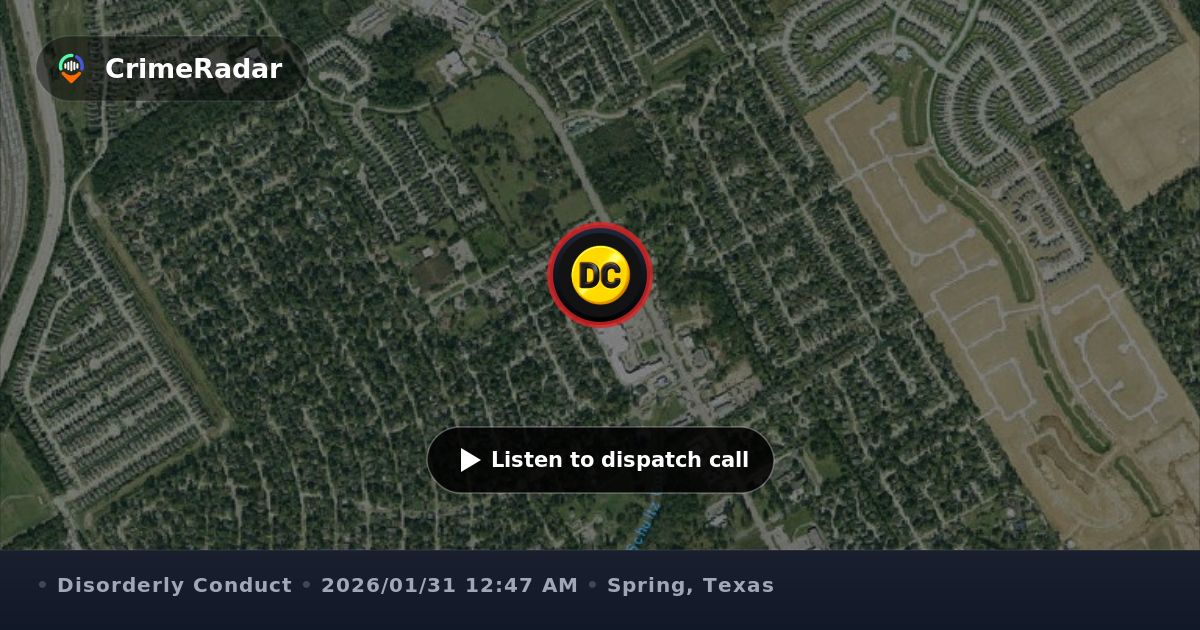 Possible noise complaint on Hirschfeld Road, Spring TX | CrimeRadar