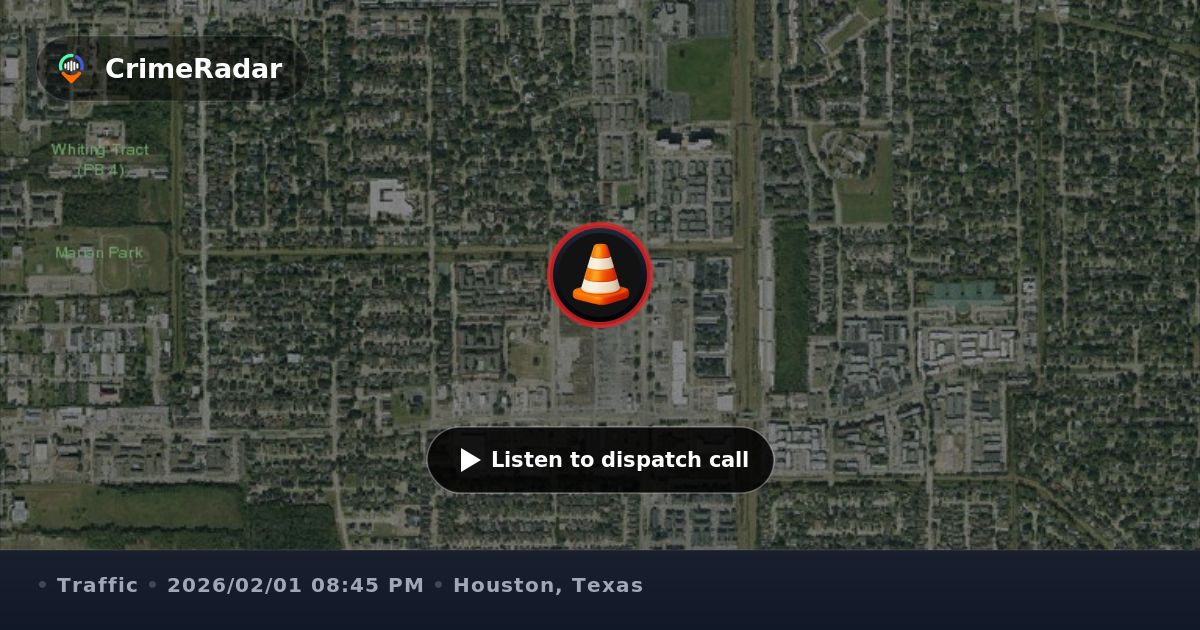 Tow truck requested after traffic incident, Houston TX | CrimeRadar