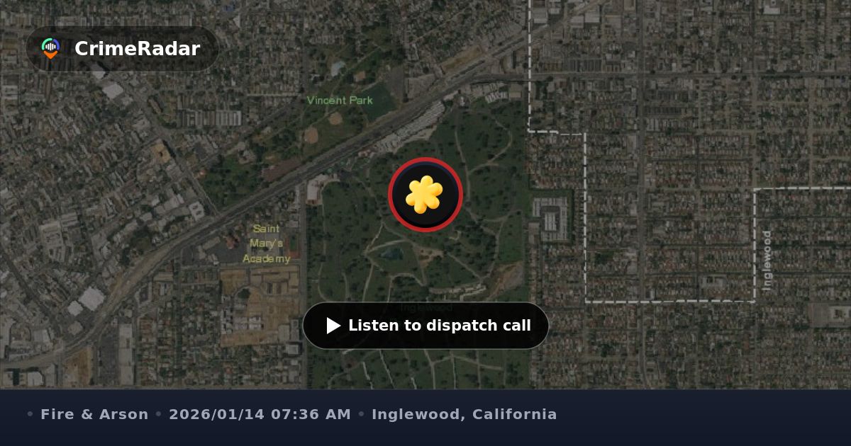 Small warming fire near Prairie Avenue, Inglewood CA | CrimeRadar
