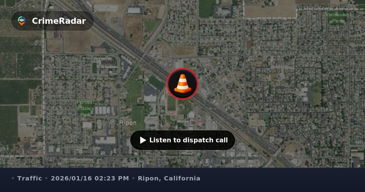 Traffic stop near Second and Elm in Ripon, Ripon CA | CrimeRadar