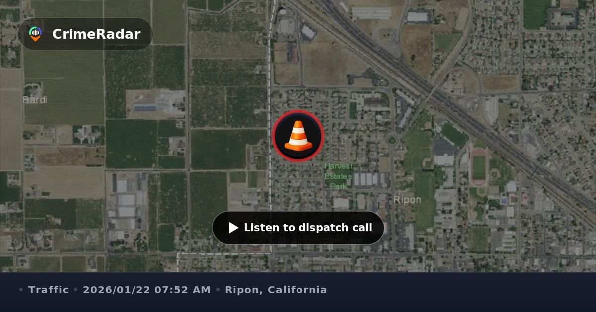 Semi strikes light pole and flees scene near Main St, Ripon CA | CrimeRadar