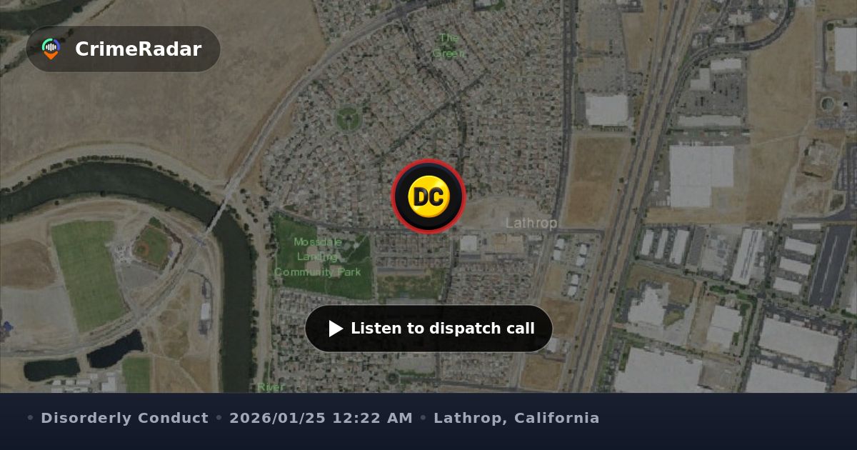 Noise complaint near Bramblewood Ave, Lathrop CA | CrimeRadar