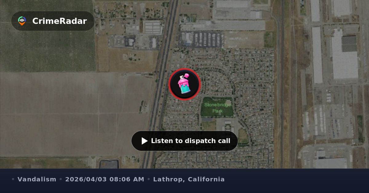 Vandalism at men’s restroom in Sangalang Park, Lathrop CA | CrimeRadar