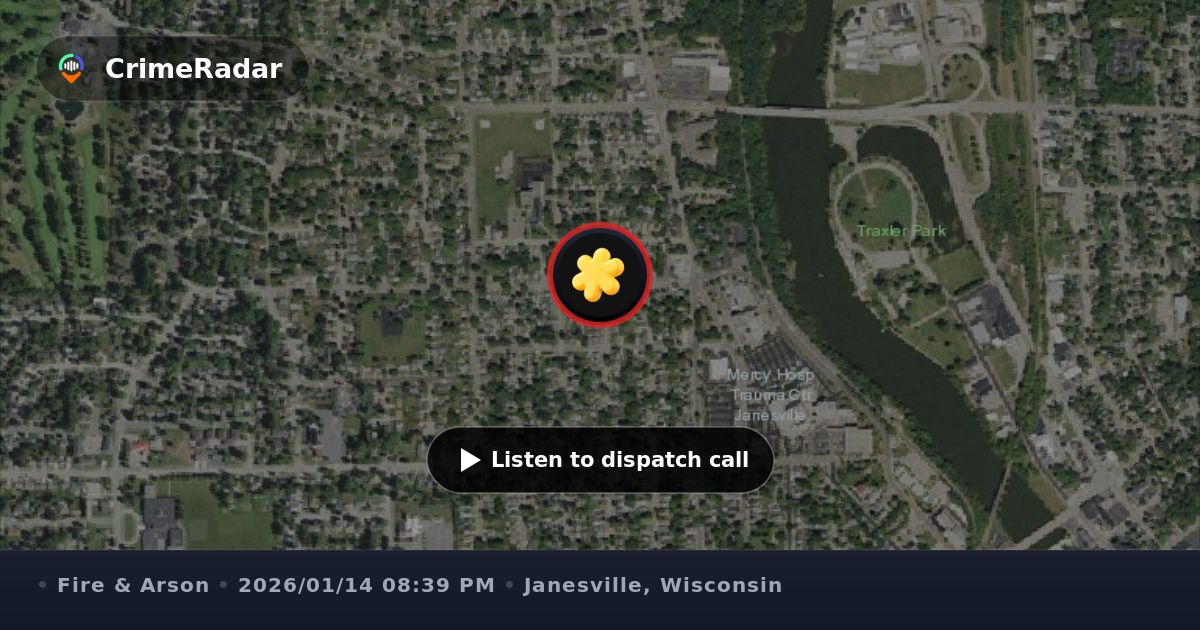 Vehicle fire near Palm St prompts evacuation, Janesville WI | CrimeRadar