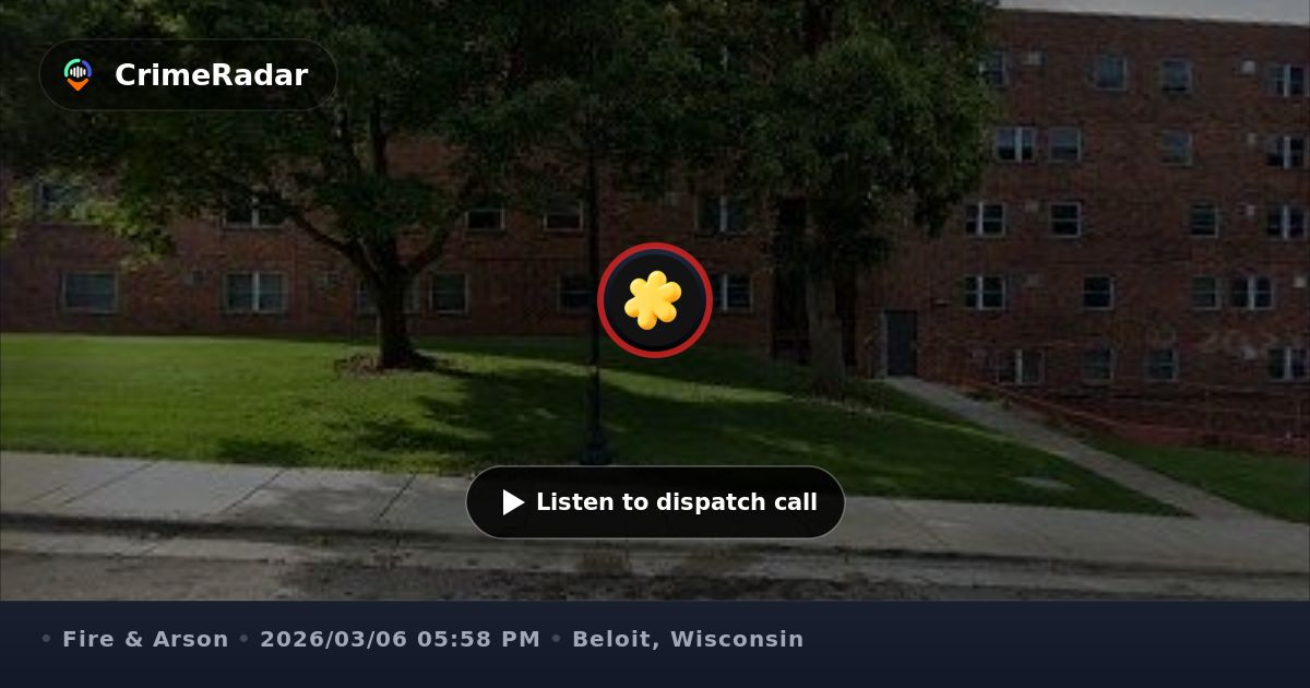 Commercial fire alarm at Scoville Center Apartments, Beloit WI | CrimeRadar