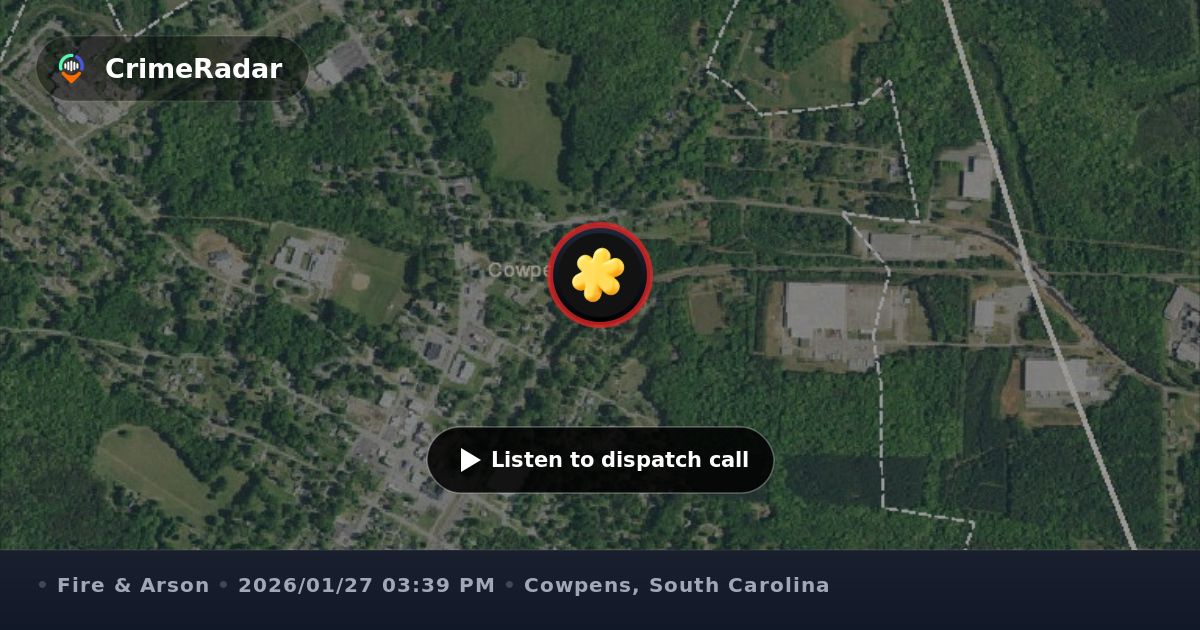 Pickup truck fire near Cowpens Police Department, Cowpens SC | CrimeRadar