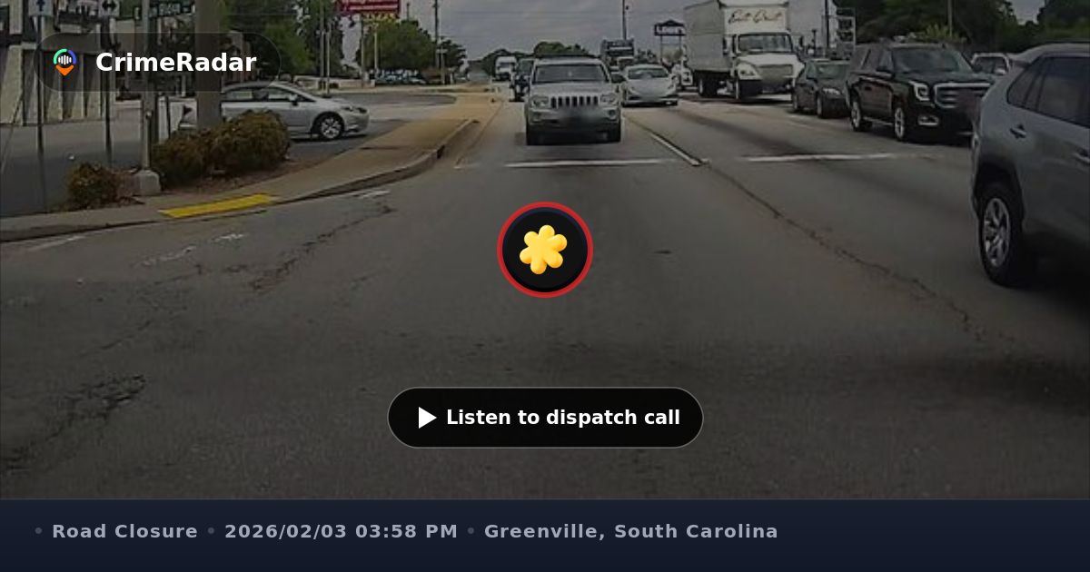 Flooding causes road obstruction at Poinsett Highway, Greenville County ...