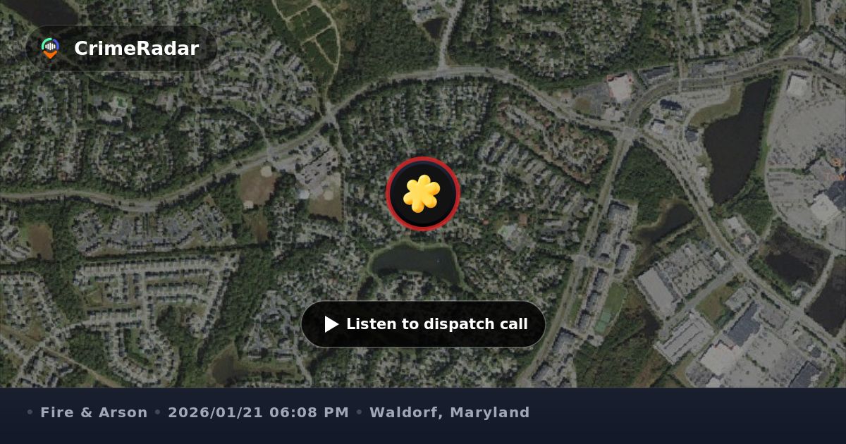 Fire alarm and sprinklers active near Malvern St, Waldorf MD | CrimeRadar