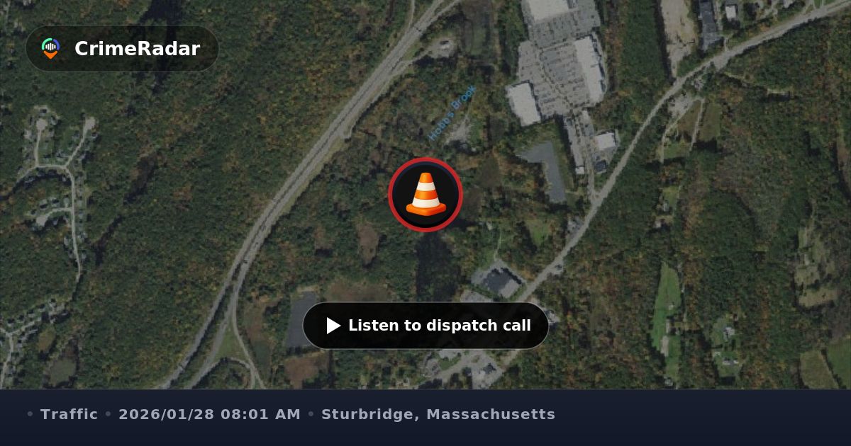 Minor two-vehicle crash near Cornerstone Bank, Sturbridge MA | CrimeRadar