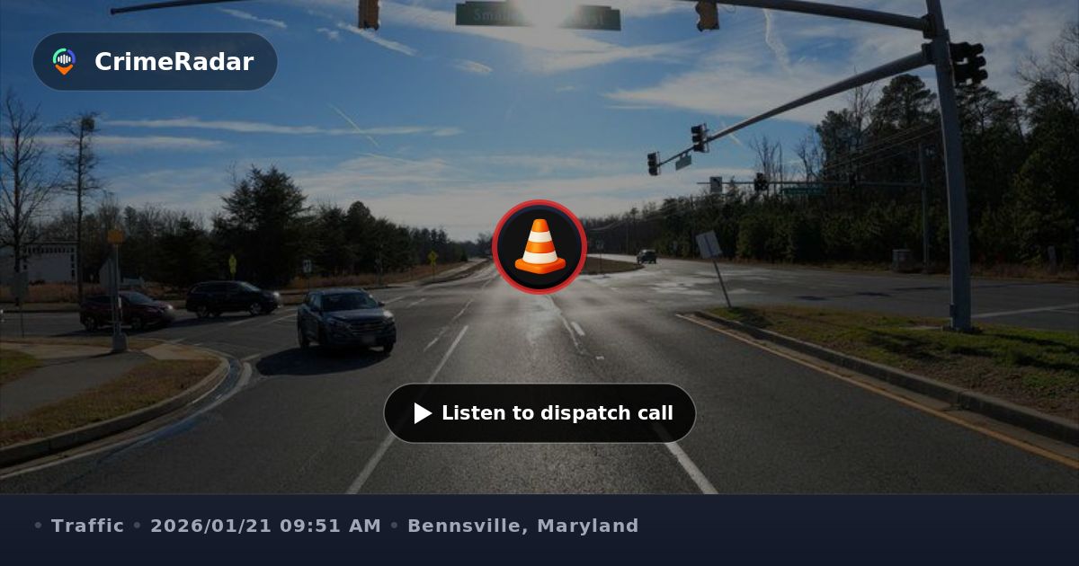 Vehicle crashes after running light near Smallwood Dr, Bennsville MD ...