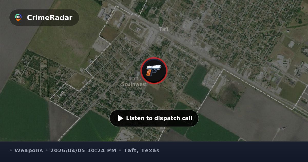 Accidental gunshot wound to leg on East Elm Street, Taft TX | CrimeRadar