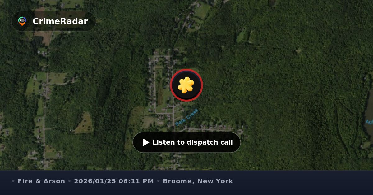Vehicle fire reported near Pine Valley Rd, Broome County NY | CrimeRadar