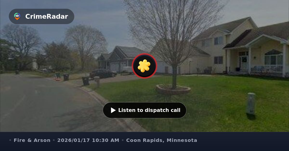 Fire crew checks alarm near 121st Circle, Coon Rapids MN | CrimeRadar